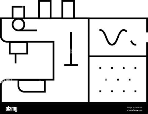 Sewing Machine With Programmable Embroidery Line Icon Vector