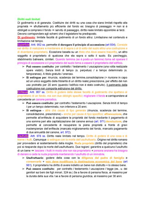 Diritti Reali Limitati Docsity