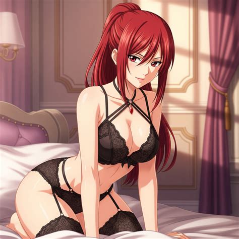 Rule 34 1girls Ai Generated Bed Black Lingerie Black Underwear