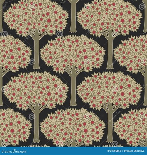 seamless pattern with trees stock vector illustration of green