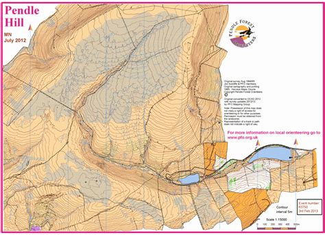 Pendle Hill East Map Pendle Forest Orienteers