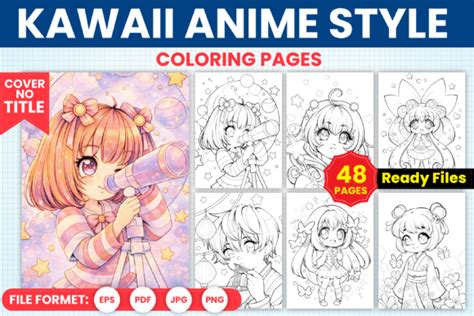 Kawaii Anime Style Coloring Book Pages Graphic By Kdp Art Nest