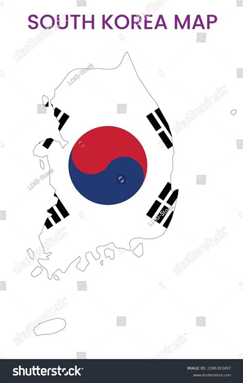 High Detailed Map Of South Korea Outline Map Of Royalty Free Stock