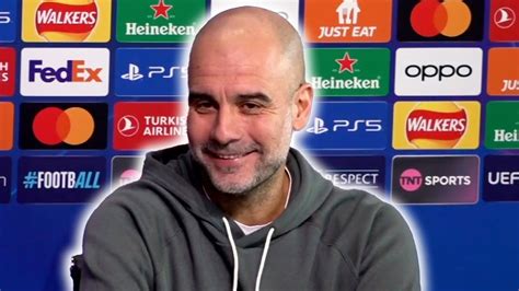 Pep Guardiola Pre Match Press Conference Manchester City V Fc
