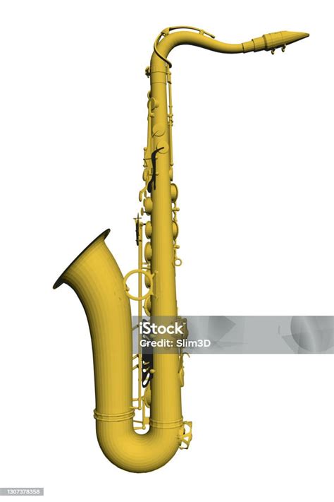 흰색 배경에 격리 된 상세한 색소폰 측면 보기입니다 3d 벡터 일러스트레이션 Classical Concert에 대한 스톡 벡터 아트 및 기타 이미지 Classical