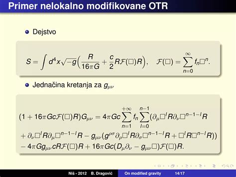 Branko Dragovic Modern Modifications Of Einsteins Theory Of Gravity Ppt