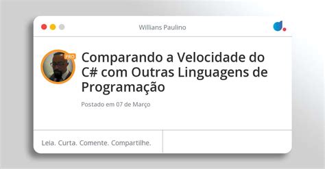 Comparando A Velocidade Do C Com Outras Linguagens De Programação