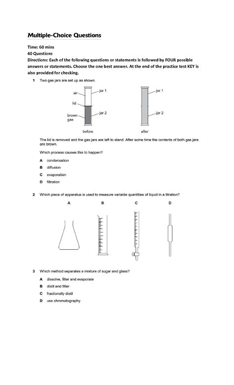 Solution Chem Igcse 0620 Practice Test 31 Mcqs Based Studypool