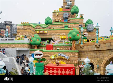 Osaka Japan 9 Januar 2024 Nintendo Charaktere Und Parklandschaften