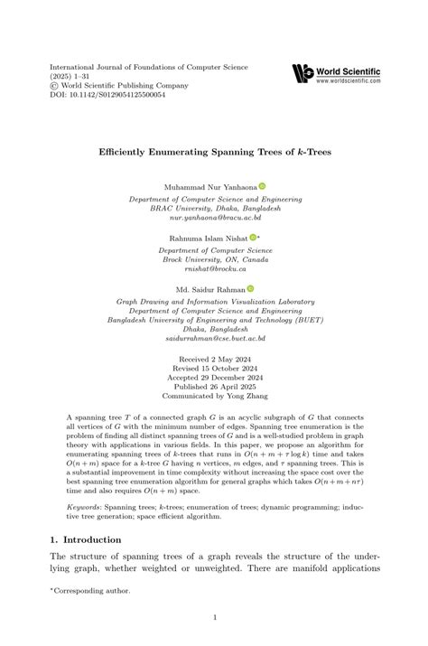 Efficiently Enumerating Spanning Trees Of K Trees Request Pdf