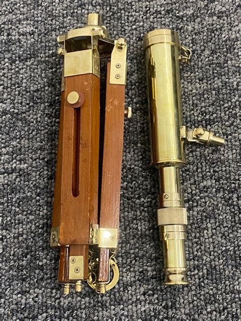 Handmade 10 Inch Antique Brass Telescope Working Spyglass With Tripod
