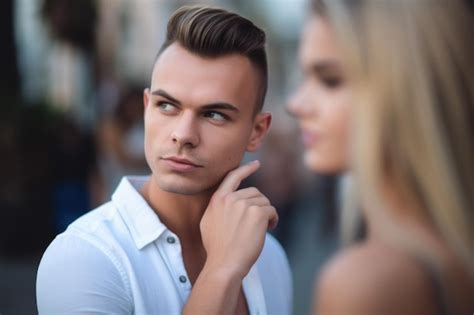Premium Ai Image A Handsome Man Holding His Finger To His Lips While