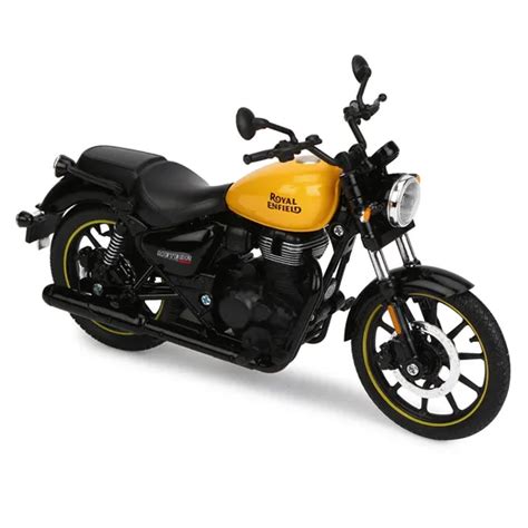 Royal Enfield Meteor 350 Fireball Yellow Green Scale Model Custom