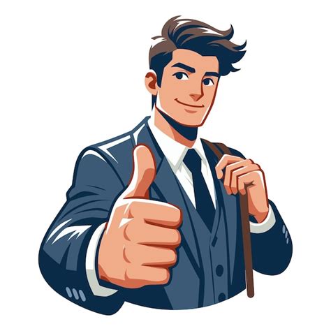 Homem dando polegar para cima ilustração vetorial cara feliz mostrando