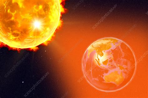 Solar Flare Hitting Earth Illustration Stock Image F0202659
