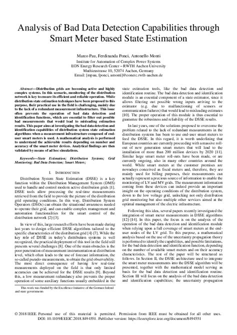 pdf analysis of bad data detection capabilities through smart meter