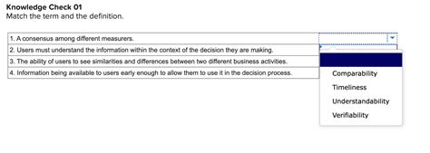 Solved Knowledge Check 01 Match The Term And The Definition