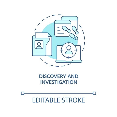 Discovery And Investigation Turquoise Concept Icon Stages Of Hacking Attacks Abstract Idea Thin