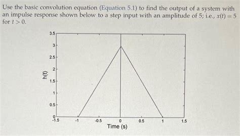 Solved Use The Basic Convolution Equation Equation 5 1 To