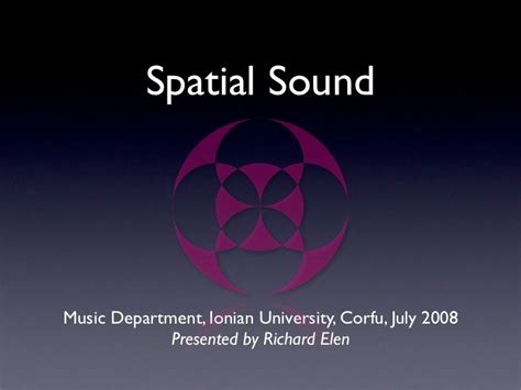 Spatial Sound Parts 1 And 2