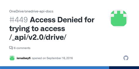 Access Denied For Trying To Access Api V2 0 Drive Issue 449
