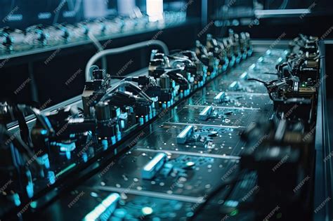 Premium Ai Image Rows Of Robotic Arms Performing Precise Assembly Tasks On Circuit Boards