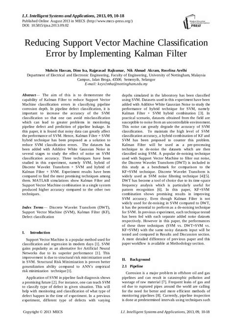 Pdf Reducing Support Vector Machine Classification Error By