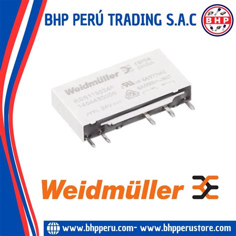 Rss113024f Weidmuller Relay Electromagnetico Spdt 24vdc 6a 250vac 5 Pines Bhp Perú Web