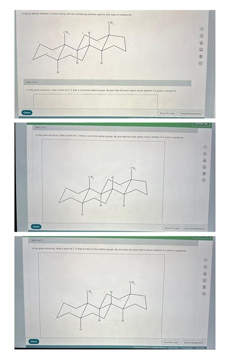Solved A Typical Steroid Skeleton Is Shown Along With The