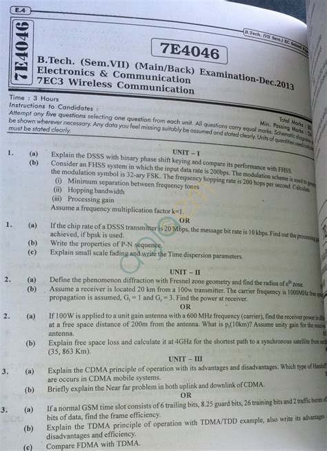 RTU Question Papers 2013 7 Semester EC 7E4046 AglaSem Institutes