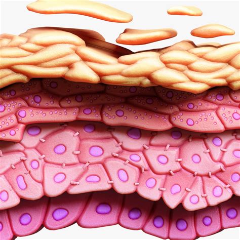 Modelo 3d Anatomía De La Sección Transversal De La Epidermis