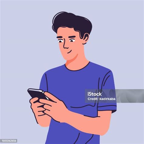 전화를 사용하는 젊은이 화상 통화 소셜 미디어 채팅 대화 온라인 회의 디자인 개념의 벡터 그림 손으로 그리고 스케치하고
