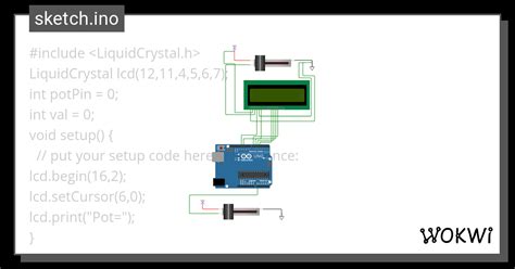 โปรเเกรมเเปลงอนาล็อกเป็นดิจิตอลเเสดงผลจอlcd Wokwi Esp32 Stm32