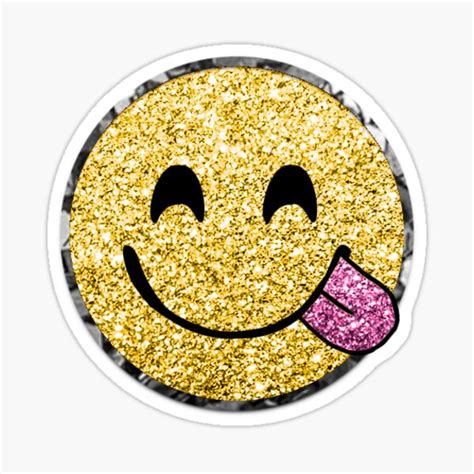Yummy Face Glitter Smiley Emoji Emoticon Sticker For Sale By Hodlboss