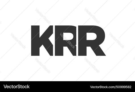 Krr Logo Design Template With Strong And Modern Vector Image