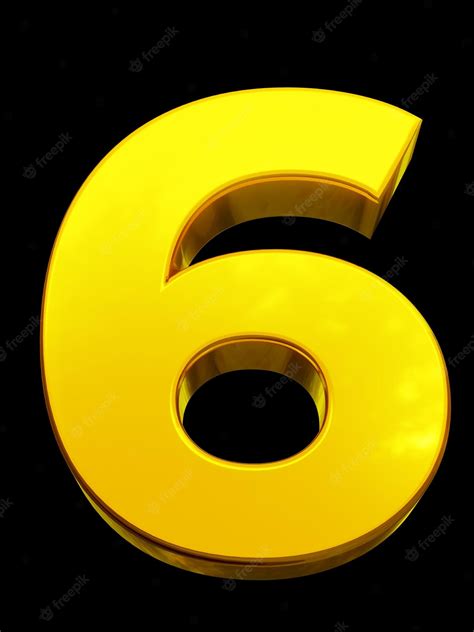 Premium Vector A Yellow Number 6 With A Black Background