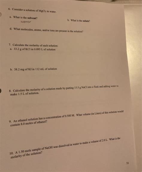 Solved D What Molecules Atoms And Or Ions Are Present In
