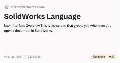 Solidworks Language