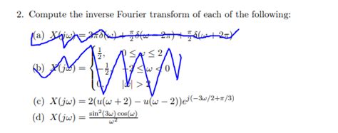 Solved 2 Compute The Inverse Fourier Transform Of Each Of Chegg Com