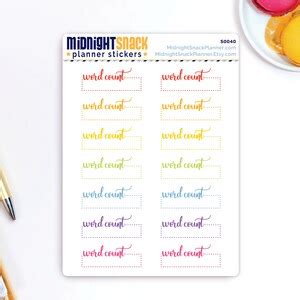 Word Count Script Box Planner Stickers Writer Planner Sticker Babe Stickers Etsy