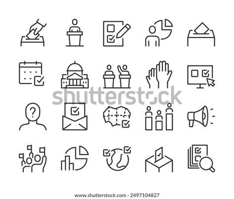 Vote Election Icon Set Voting Ballot Stock Vector Royalty Free