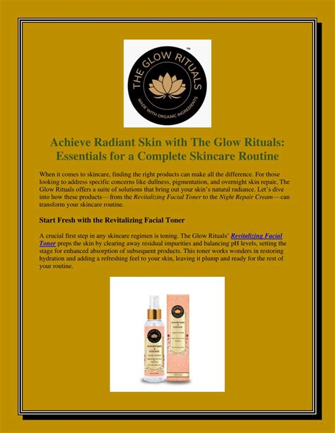 Ppt Achieve Radiant Skin With The Glow Rituals Essentials For A