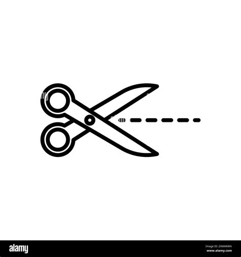 Scissors Trim Cut Icon Linear Logo Mark Set Collection In Black And