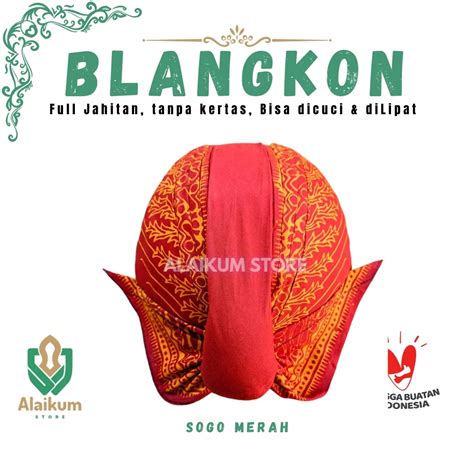 Merah Blangkon Without Paper Red Sog Motif Blanko Blangkon Alusan