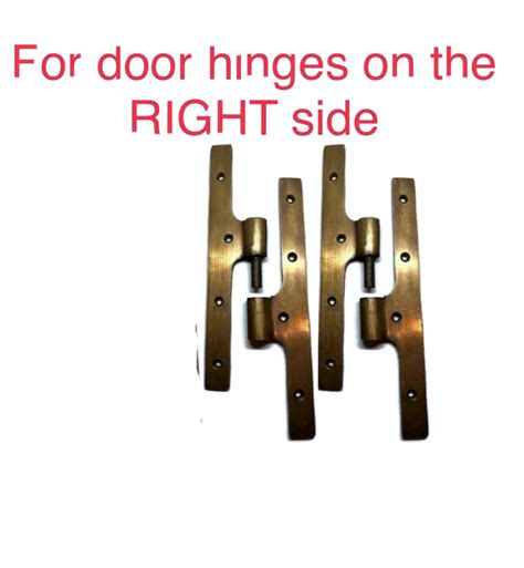 2 Right Hand Large Solid Brass Large Lift Off Door Box Hinges H Shape