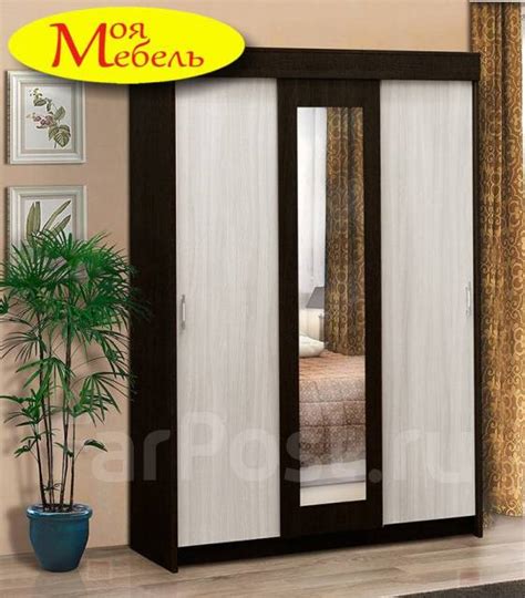 Шкаф-купе Мираж-11с зеркалом, цв. разные, лдсп, количество дверей: 3 ...