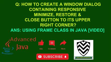 Make Java Window With Restore Minimize And Close Button On Top Right