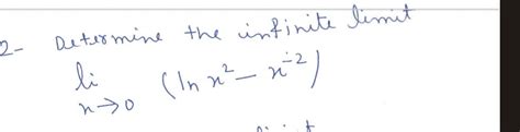 Solved Determine The Infinite Limit Limx→0 Lnx2−x−2