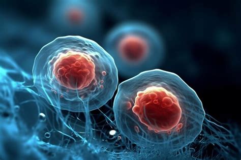 Premium Photo A Close Up Of A Group Of Cells With Red Cells Generative Ai