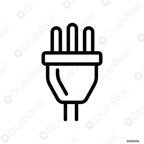Electric Socket Connector Icon Vector Isolated Contour Symbol